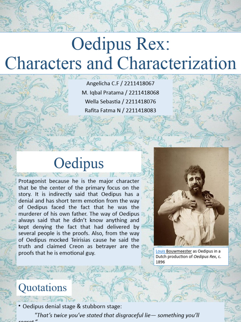 Oedipus Rex: Character Insights | PDF | Oedipus | Theban Mythology