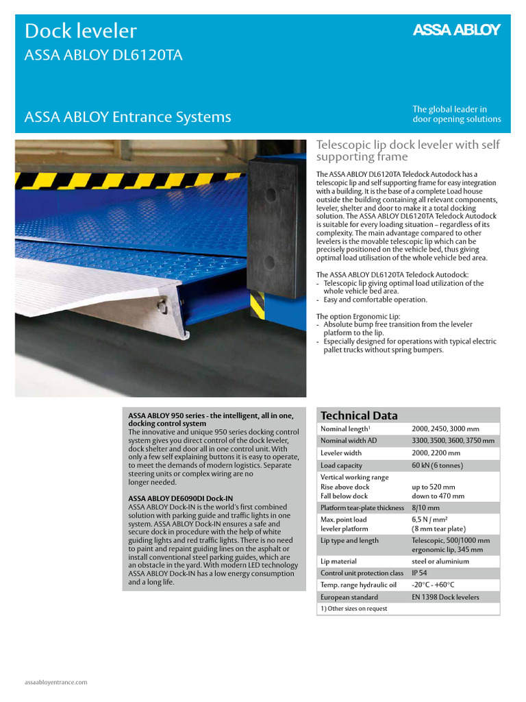 Assa Abloy DL6120TA Teledock Autodock - en | PDF | Manufactured Goods