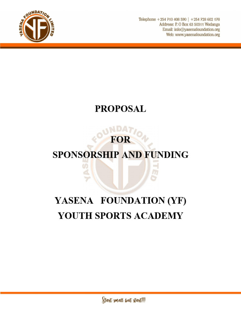 Yf Sports Academy Proposal | PDF | Kenya | Poverty