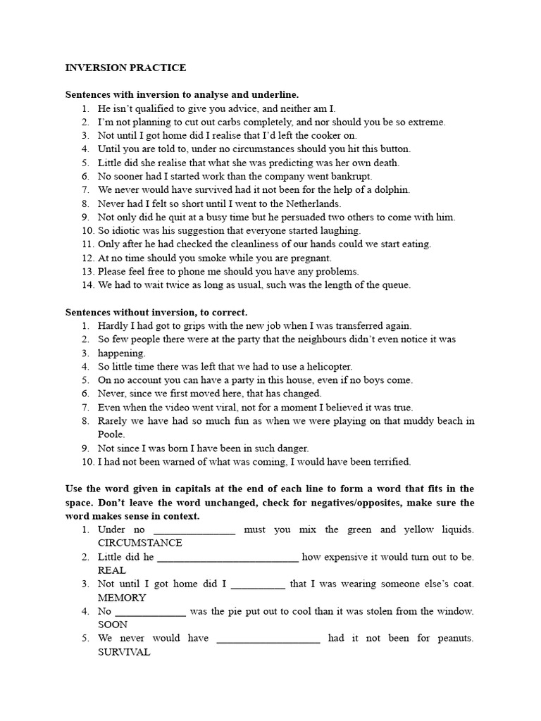 Advanced Inversion Exercises | PDF