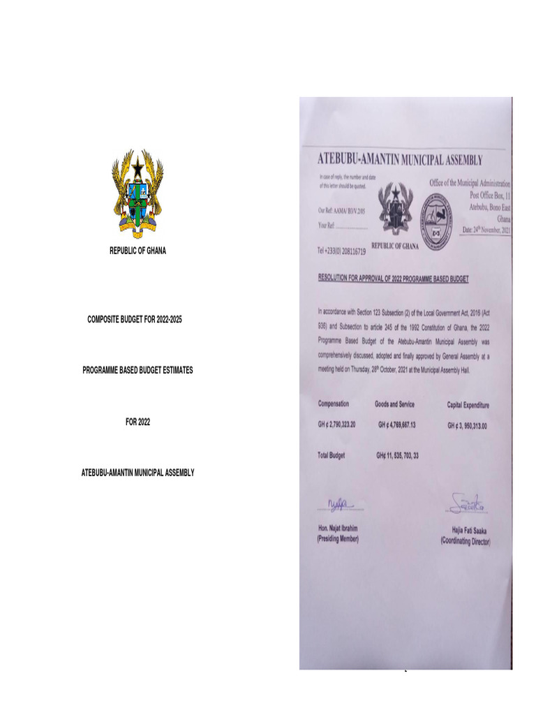 Atebubu-Amantin 2022-2025 Budget Overview | PDF | Budget | Economic ...
