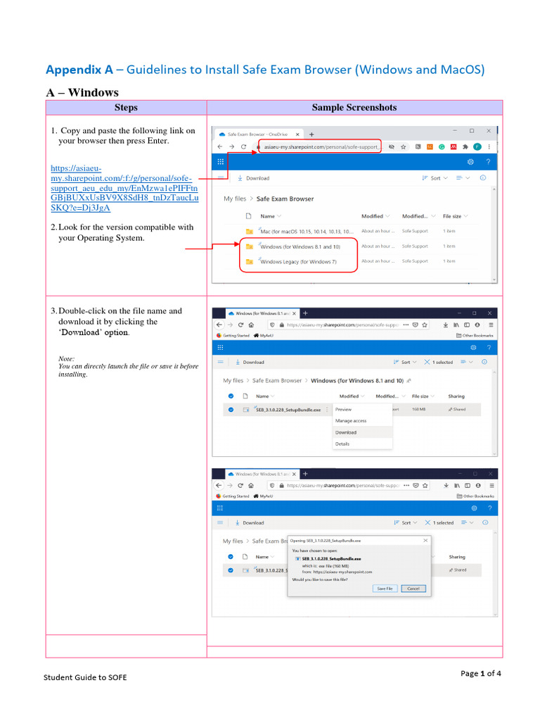 Appendix A - Guidelines To Install Safe Exam Browser | PDF | Installation (Computer Programs ...