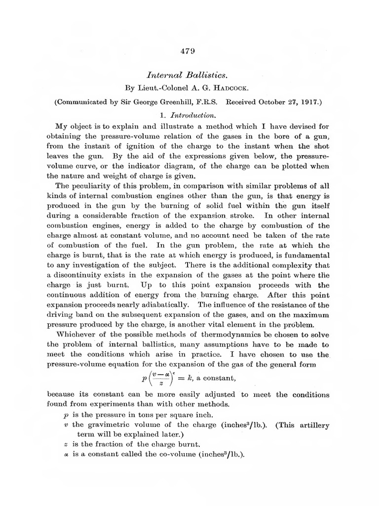 Internal Ballistics - Hadcock, A. | PDF | Combustion | Gases