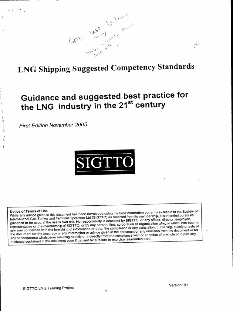 SIGTTO LNG Shipping Suggested Competency Standard | PDF