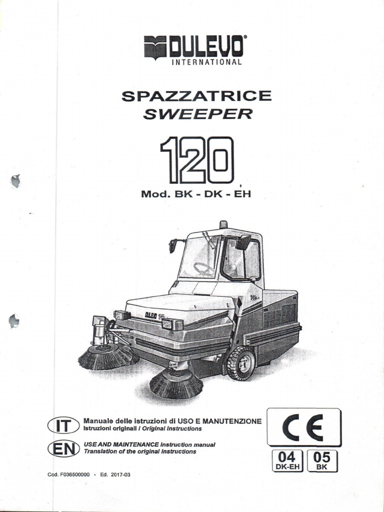 Maintenance Manual Dulevo 120 | PDF