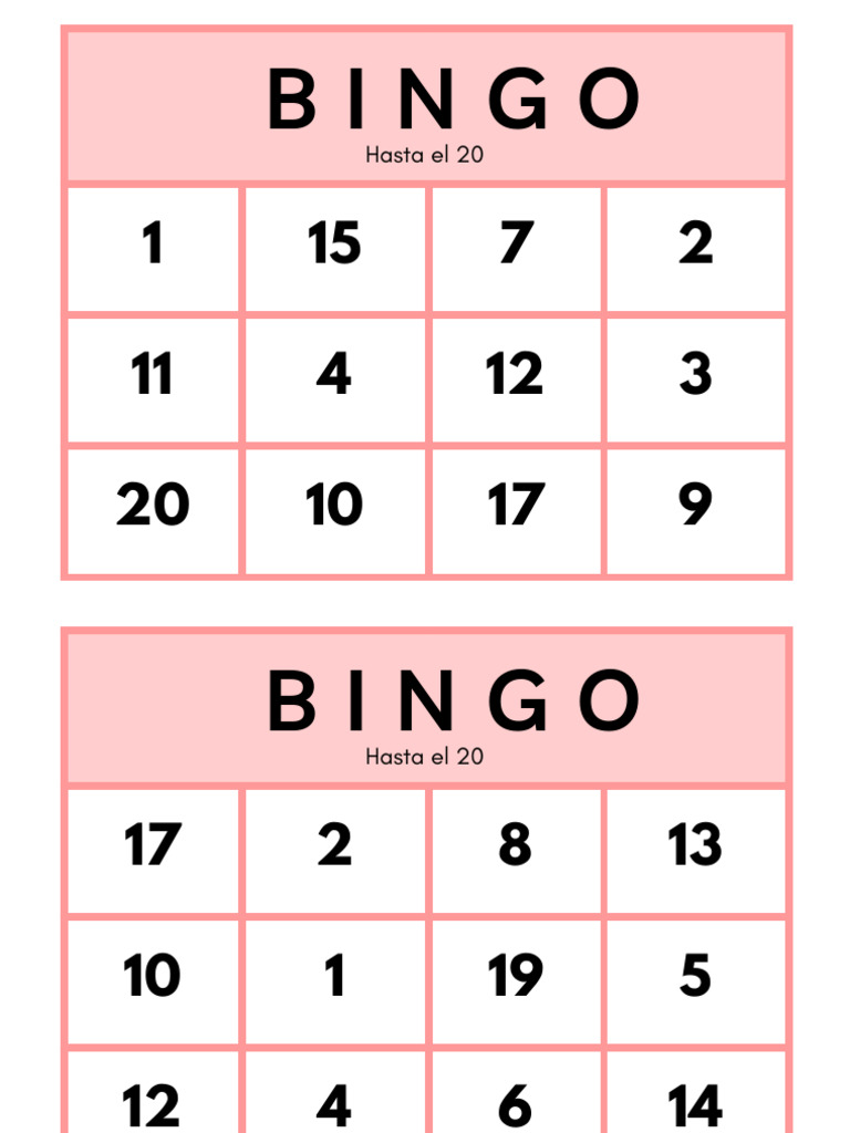 Bingo 1 - 20 | PDF
