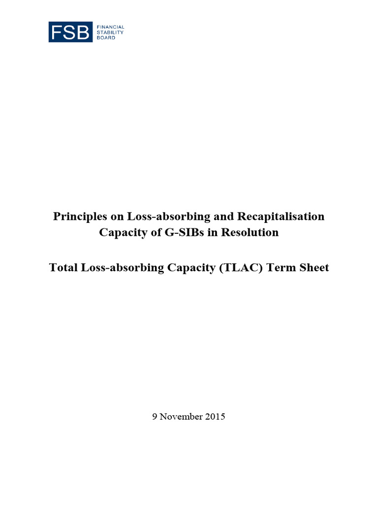TLAC Principles and Term Sheet Overview | PDF | Capital Requirement ...