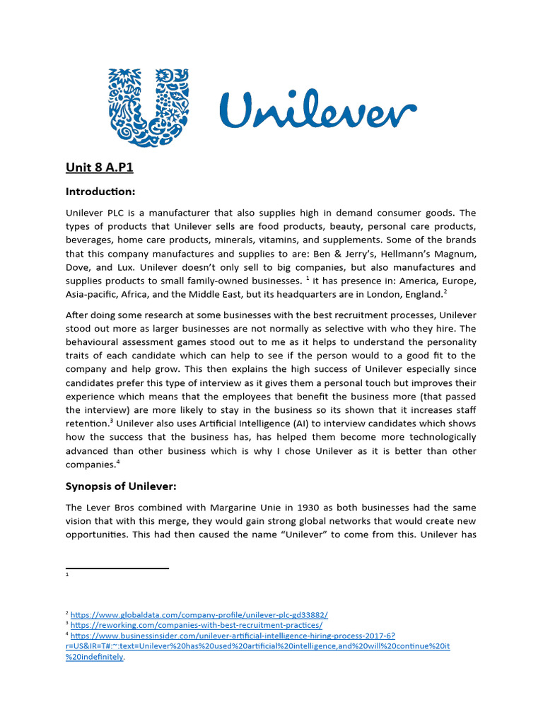 Unit 8 1 | PDF | Recruitment | Unilever