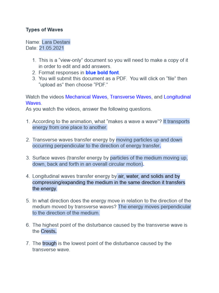 Physical Science Waves | PDF
