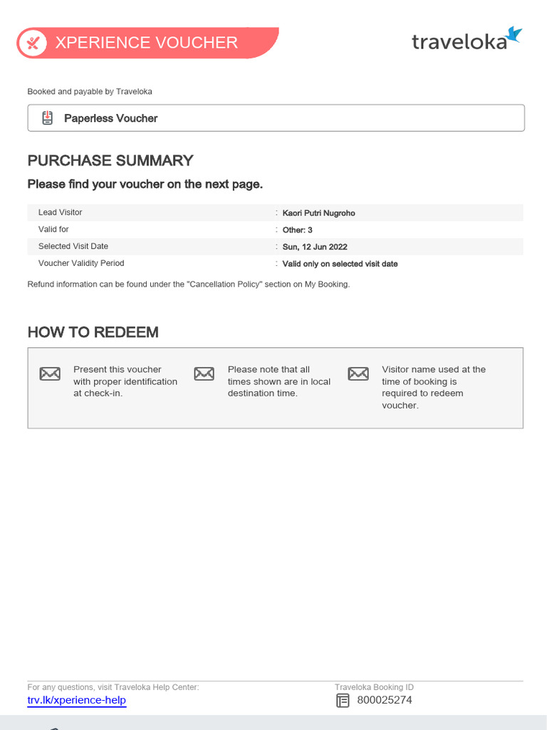 Xperience Voucher: Purchase Summary | PDF | Voucher | Qr Code