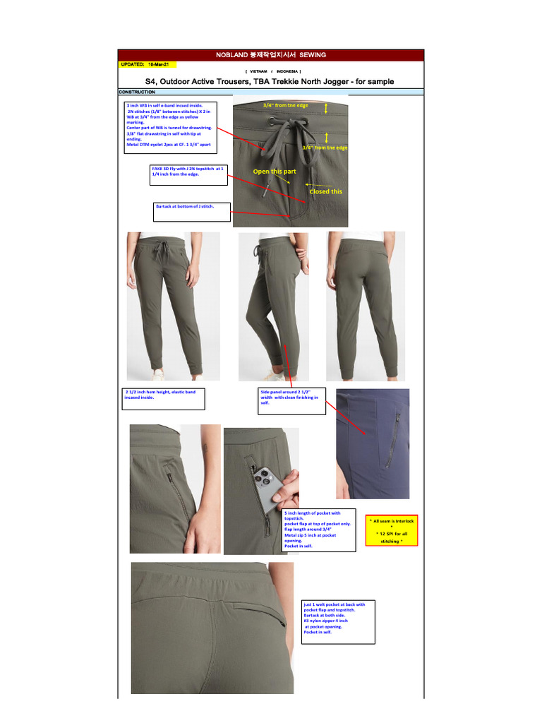 Pattern Request - S4, Outdoor Active Trousers, TBA Trekkie North Jogger ...