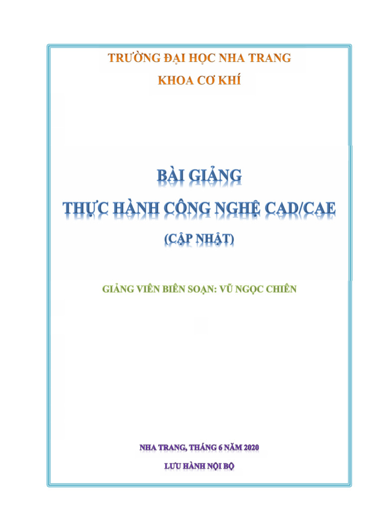 Bai Giang Thuc Hanh Cong Nghe CAD CAE Cập Nhật 2022 | PDF