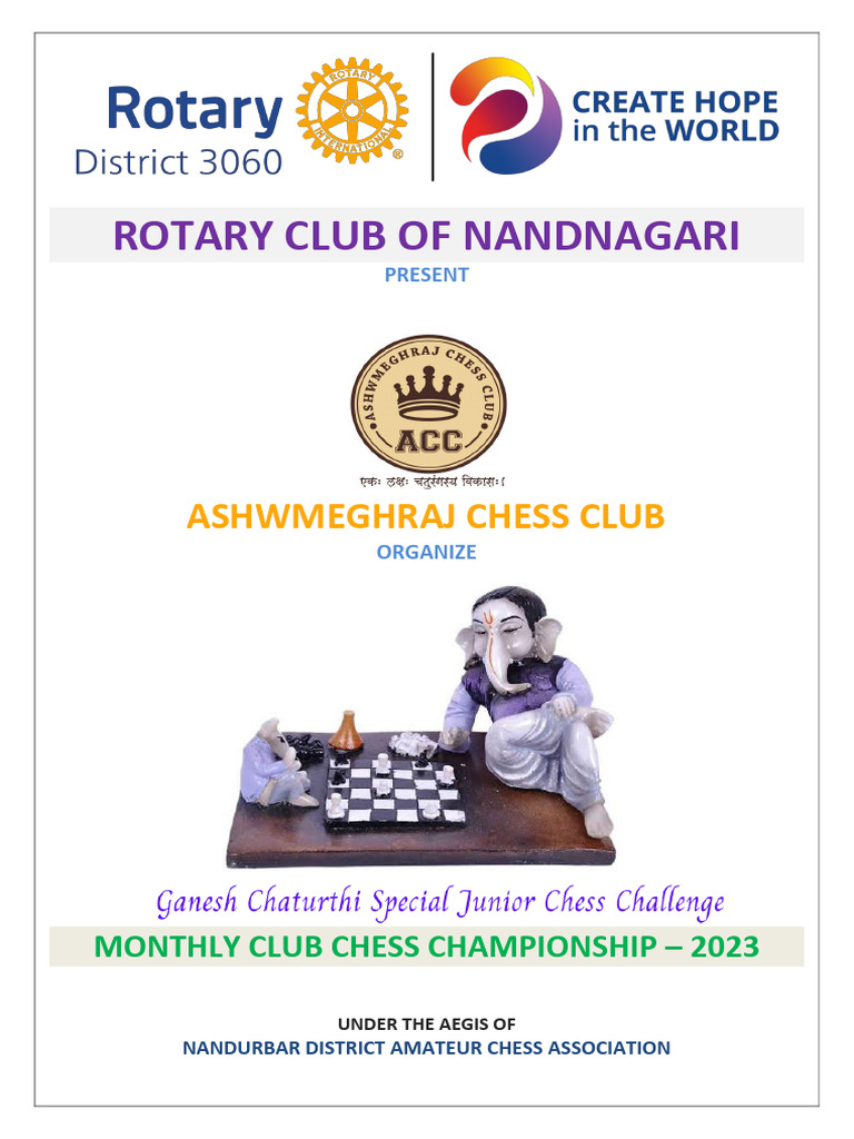 Rotary & ACClub Chess Event 1 Oct | PDF | Sports | Traditional Games