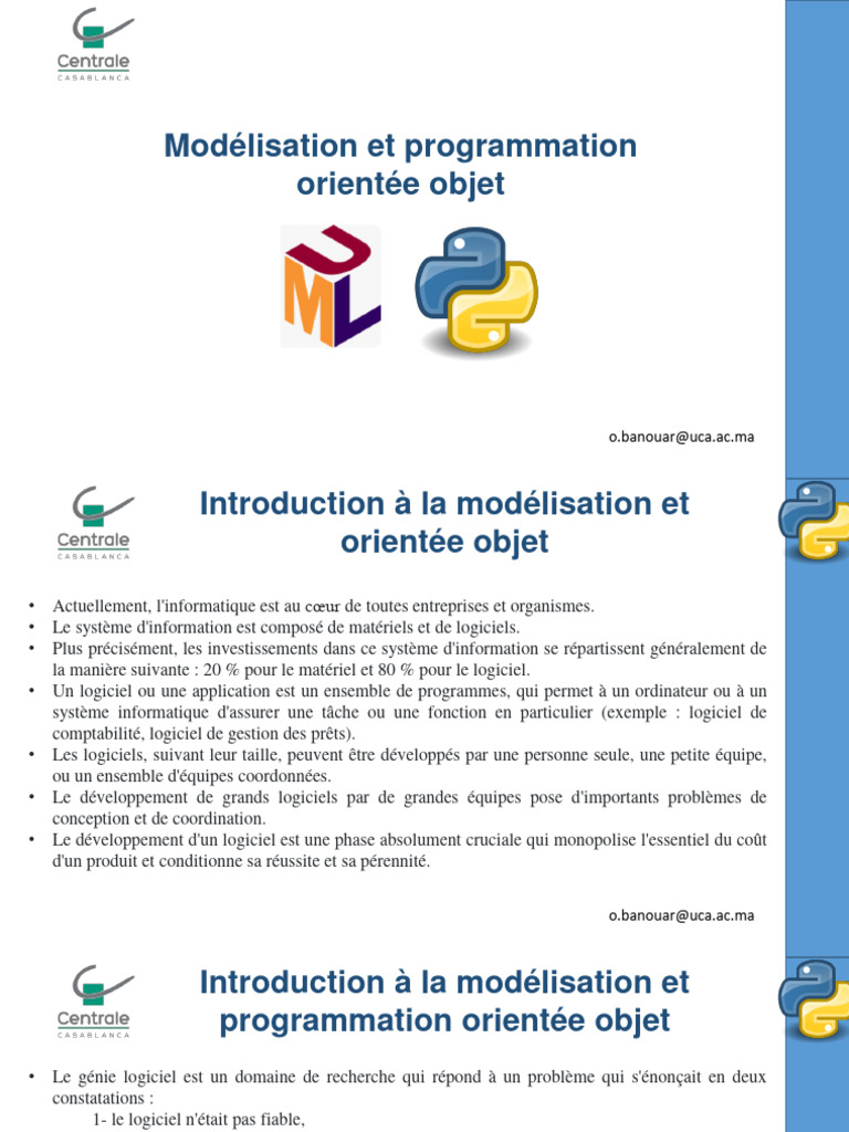 Cours POO CH1 | PDF | Classe (informatique) | Programmation orientée objet