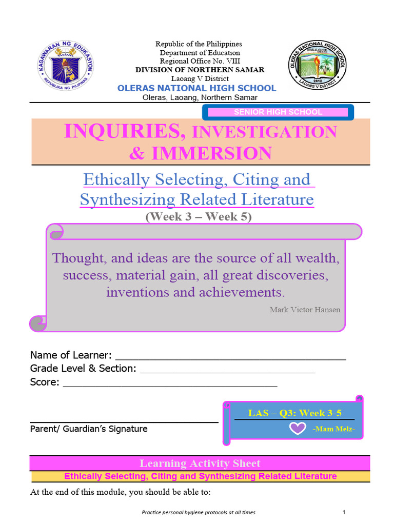 Iii 3-5 | PDF | Learning Styles | Learning