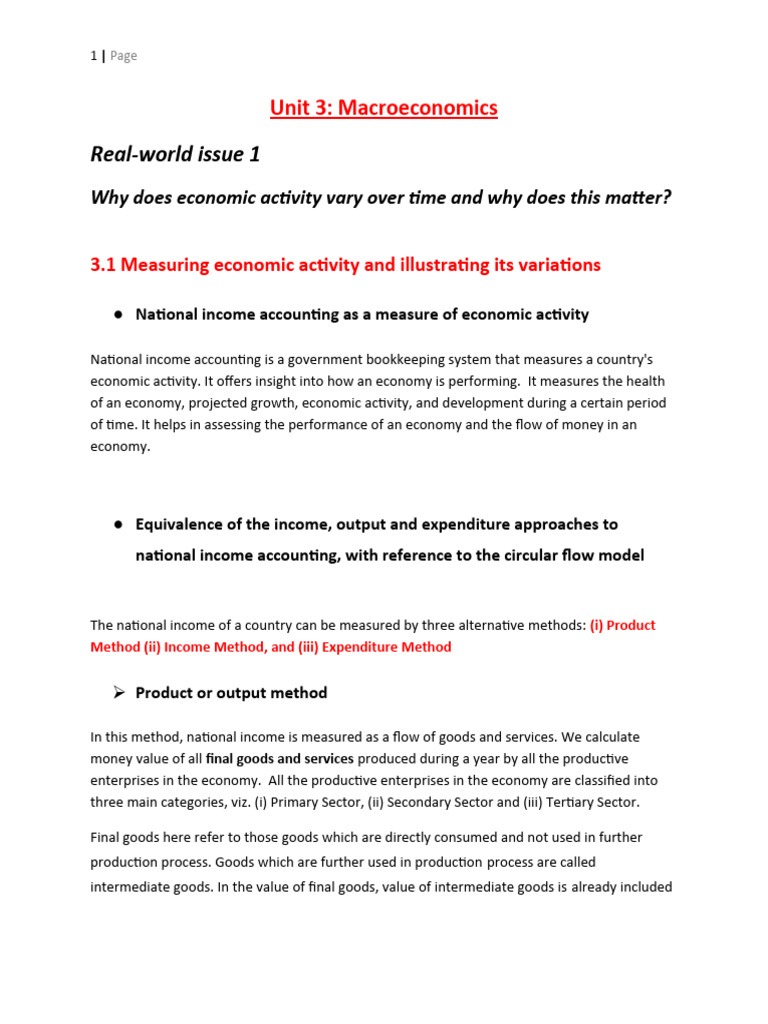IBDP Macroeconomics 3.1docx | PDF | Cost Of Living | Gross Domestic Product