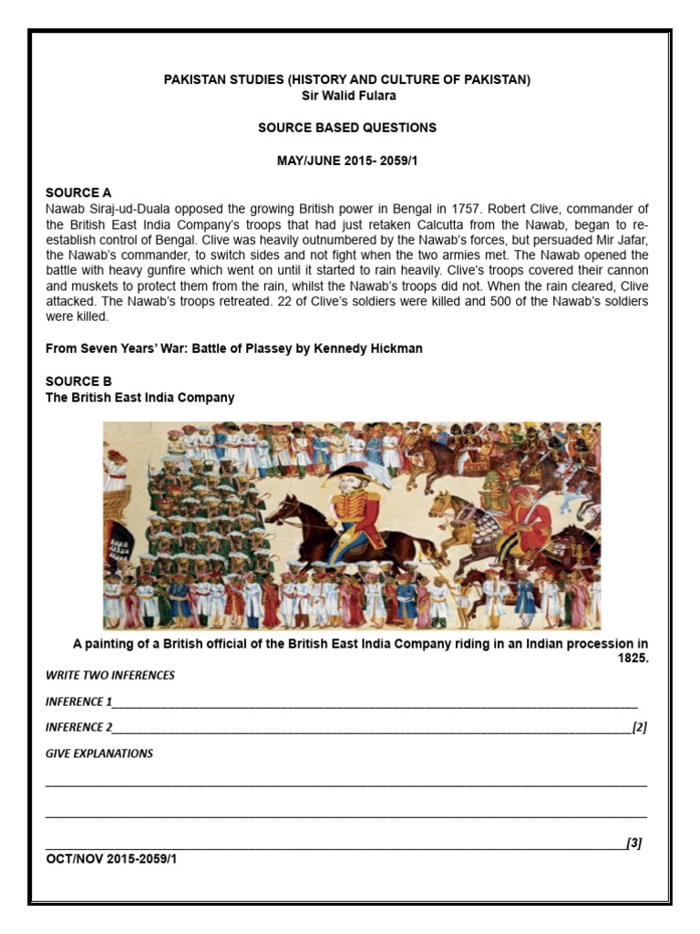 SOURCE BASED QUESTIONS HISTORY (1) by Sir Walid Fulara | PDF | Muhammad ...