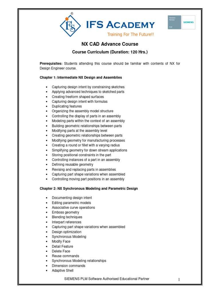 NX CAD Advance Course | PDF | Computer Aided Design | Geometry