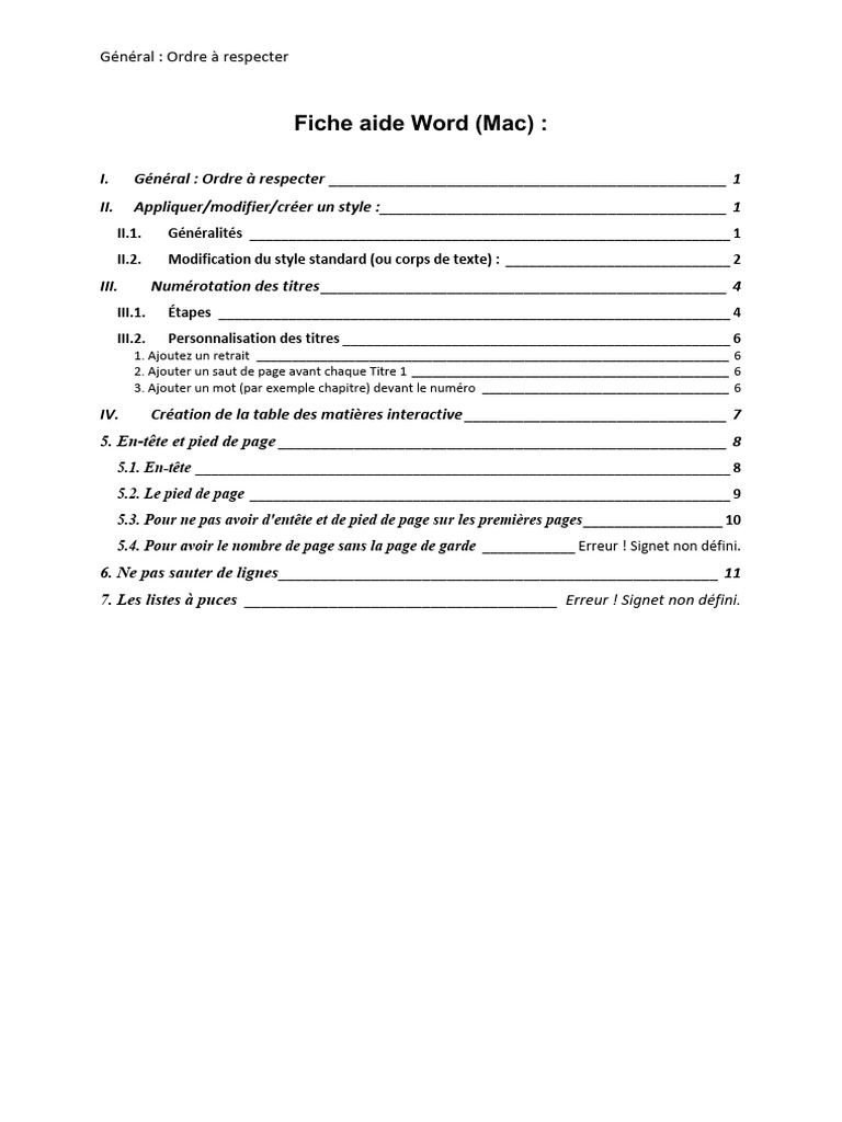 Fiche Aide Word | PDF