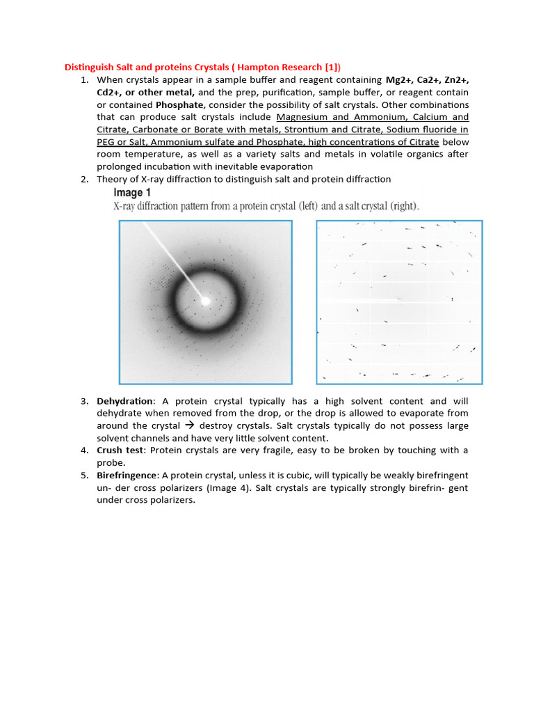 Distinguishing Salt from Protein Crystals | PDF