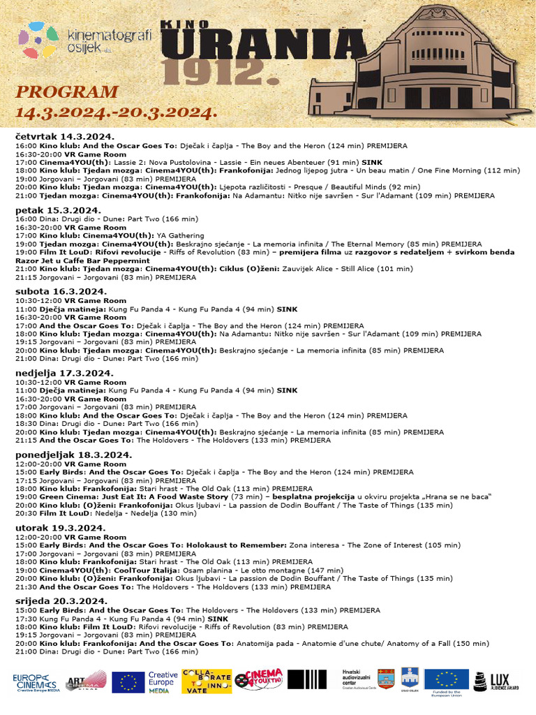 Program Kina Urania 14.3.-20.3.2024 | PDF