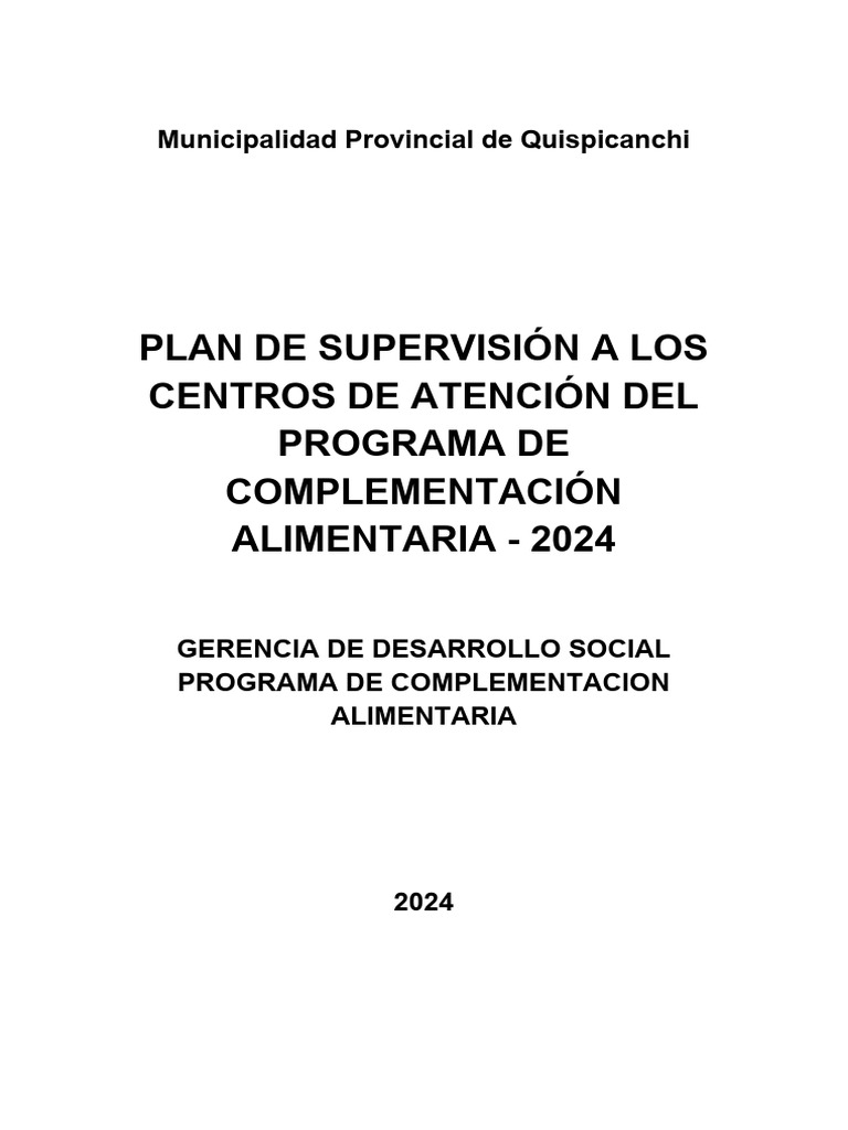 Modelo Referencial Del Plan de Supervision 2023 Del GL (1) Modificado Luz | PDF | Alimentos