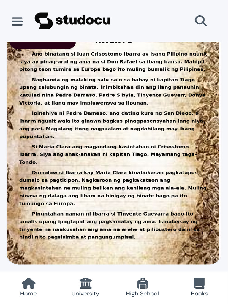 Noli Me Tangere Buod NG Buong Kwento Noli Me | PDF