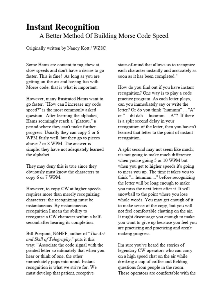 Instant Recognition Nancy Kott | PDF | Language Arts & Discipline