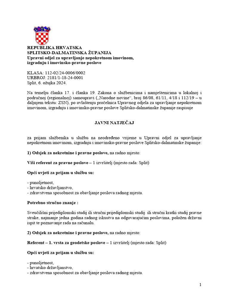 Tekst Javnog Natječaja | PDF