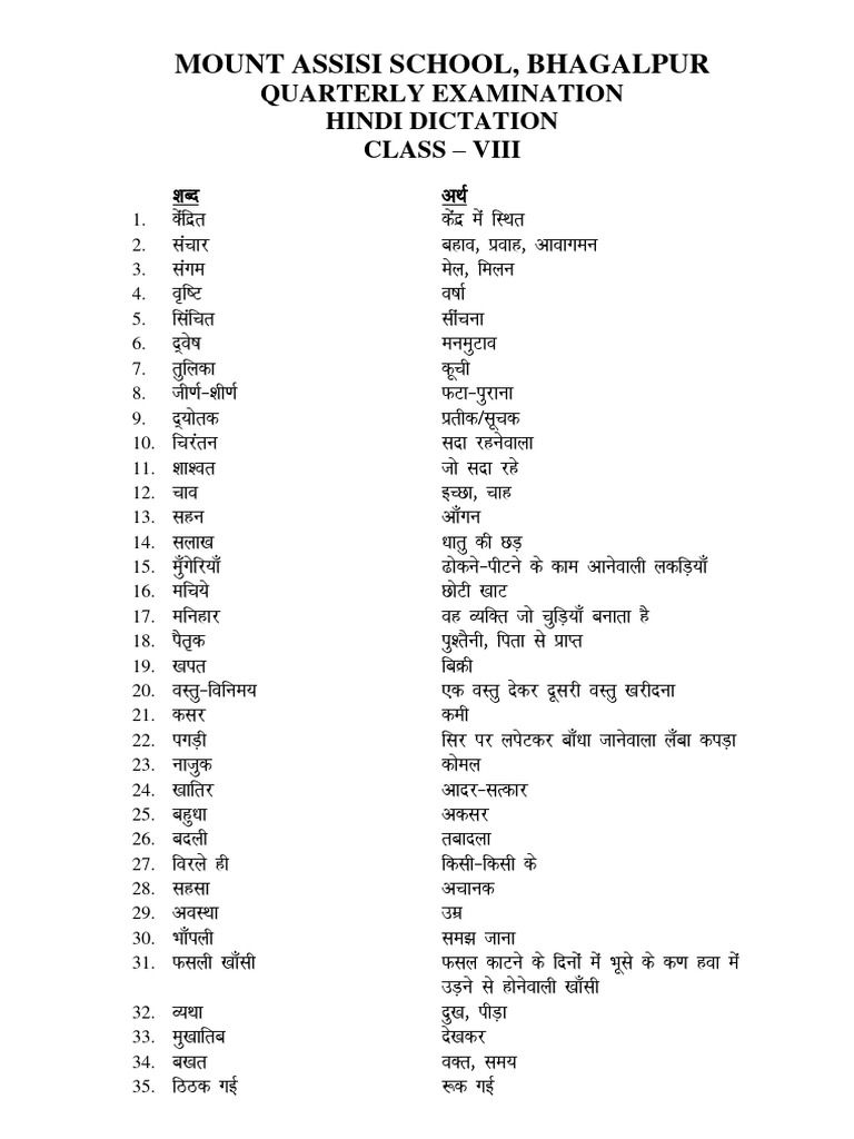 Hindi Dictation | PDF