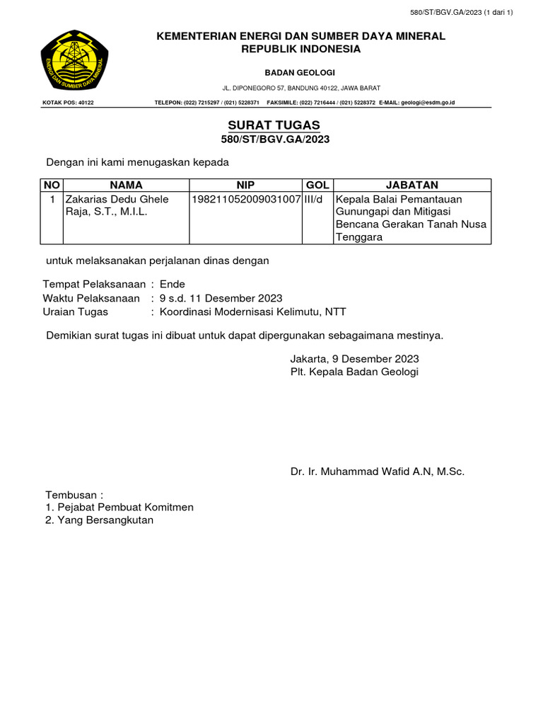 Cetak Surat Tugas 2023-12-11 | PDF