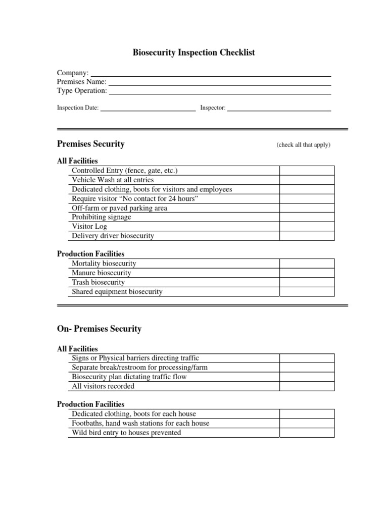 Poultry Farm Biosecurity Checklist | PDF | Computers | Technology ...