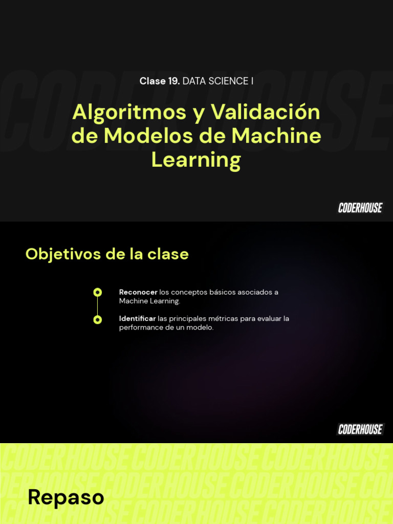 Algoritmos y Validación de Modelos de Machine Learning | PDF ...