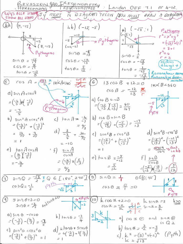 Hersiening Gr10 Diagramme Oef 7.1 | PDF