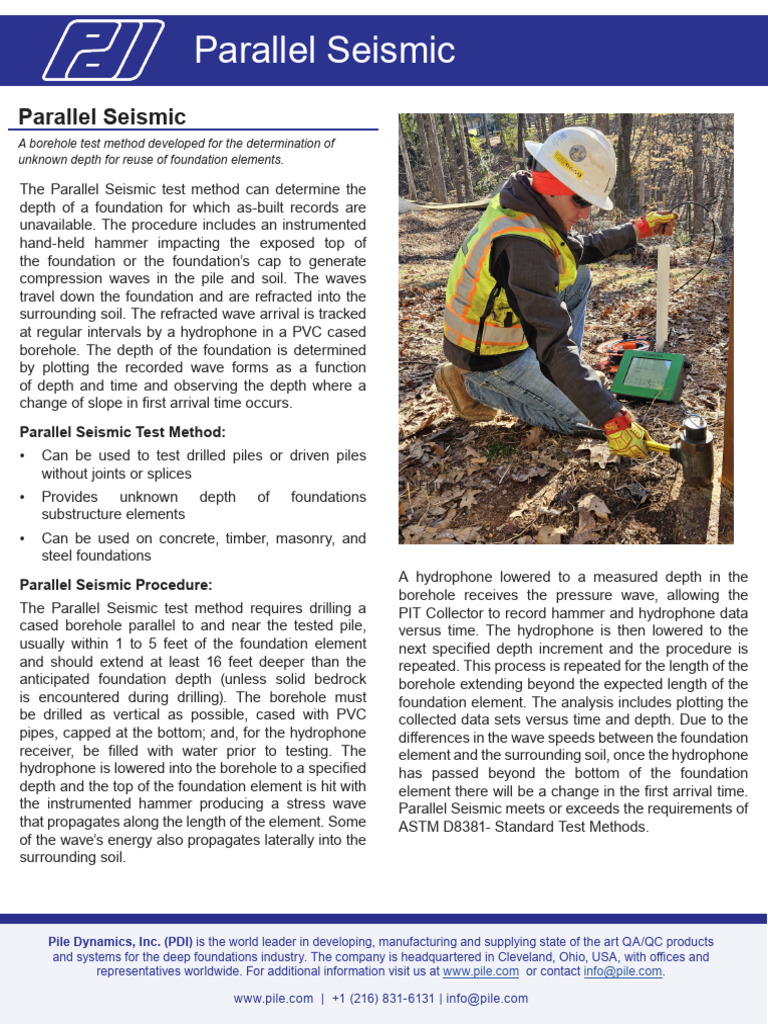 PDI ParallelSeismic Brochure | PDF | Deep Foundation | Foundation ...