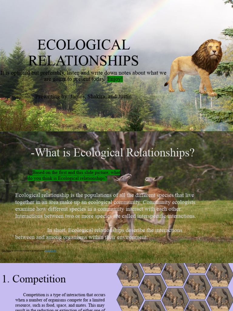 Ecological Relationships | PDF | Symbiosis | Parasitism