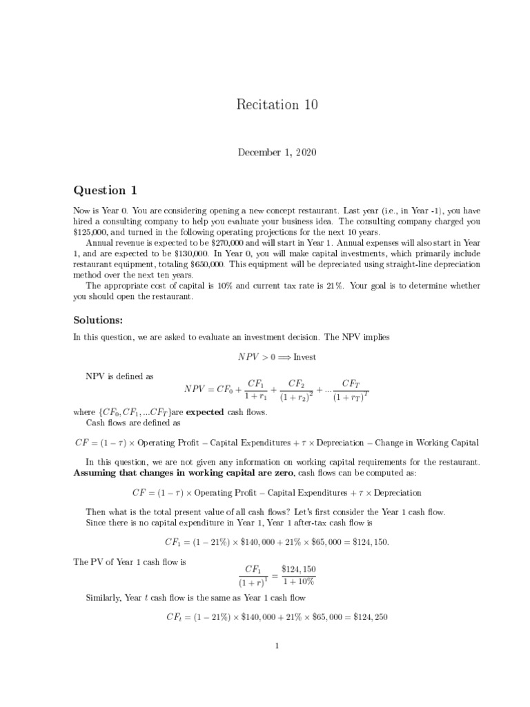 R10 | PDF | Internal Rate Of Return | Net Present Value