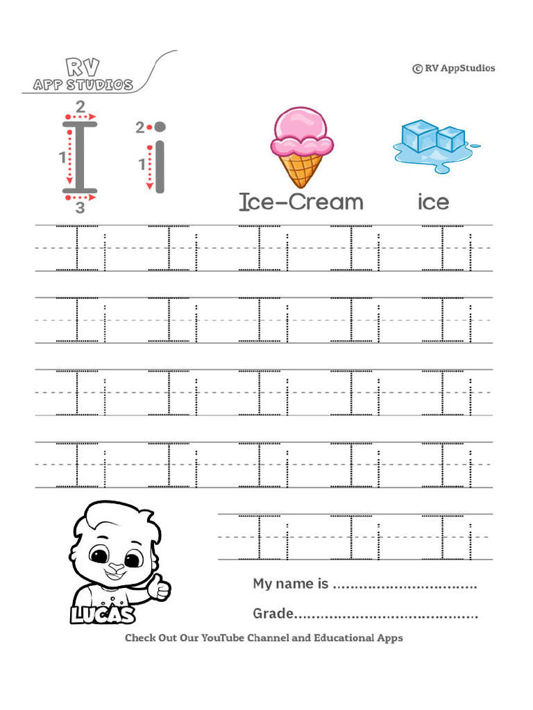 252 Free Printable Worksheets for Kids Alphabet Letter II Tracing | PDF