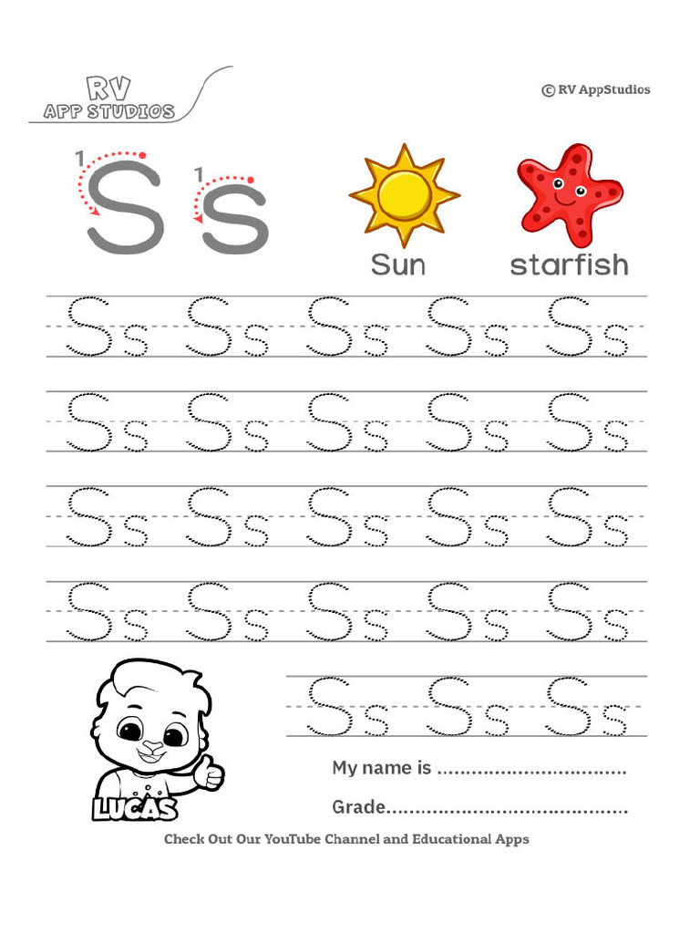 262 Free Printable Worksheets For Kids Alphabet Letter Ss Tracing | PDF