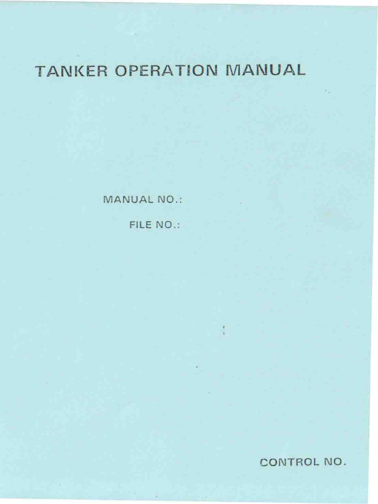 Tanker Operation Manual-312s | PDF