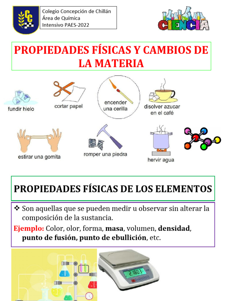Propiedades y Cambios de La Materia | PDF | Líquidos | Gases