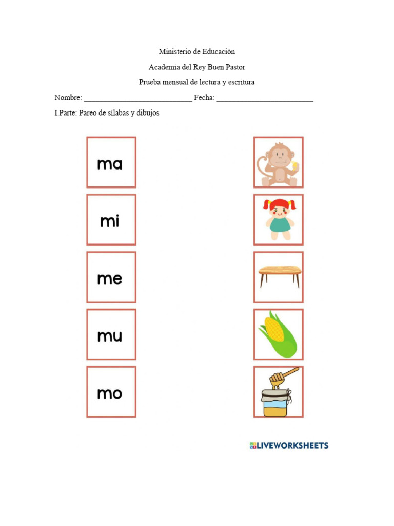 Prueba mensual de lectura y escritura | PDF