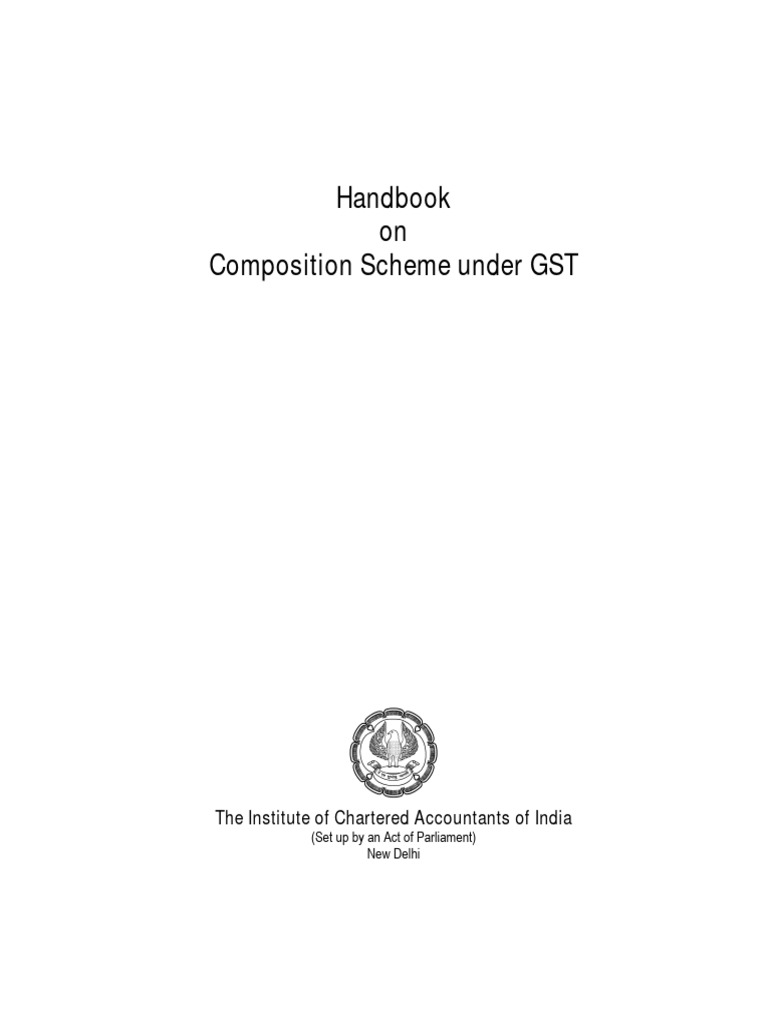 Handbook On Composition Scheme Under GST 2020 | PDF | Taxes | Money