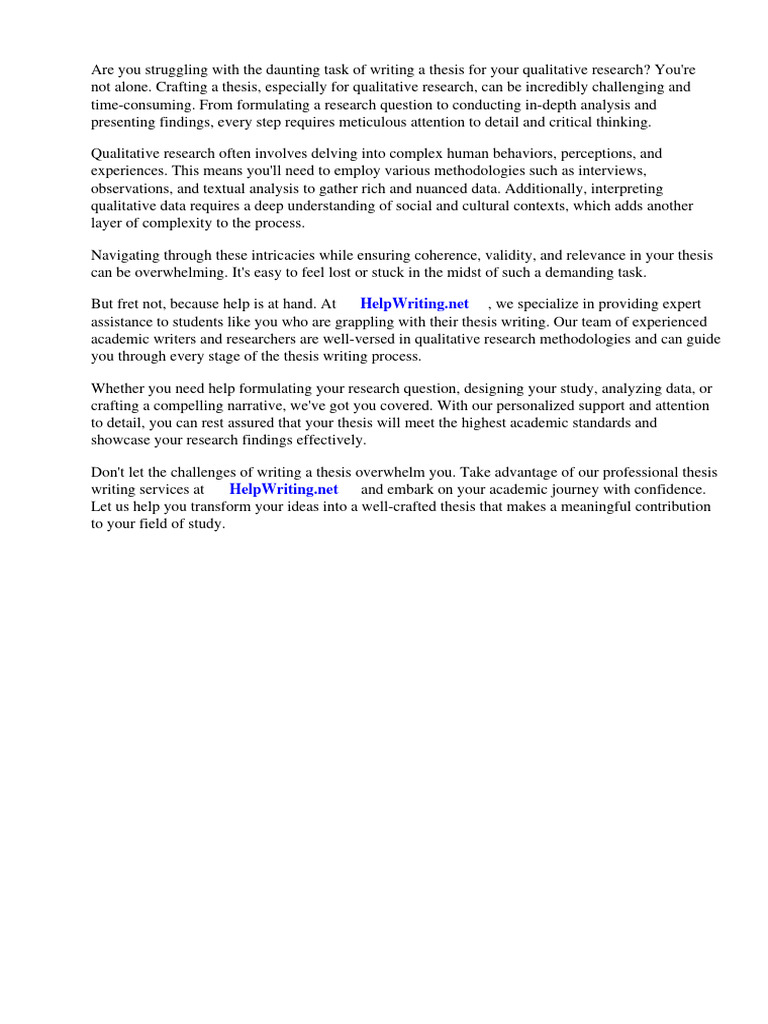 Sample of Thesis Qualitative Research | PDF | Methodology | Qualitative Research