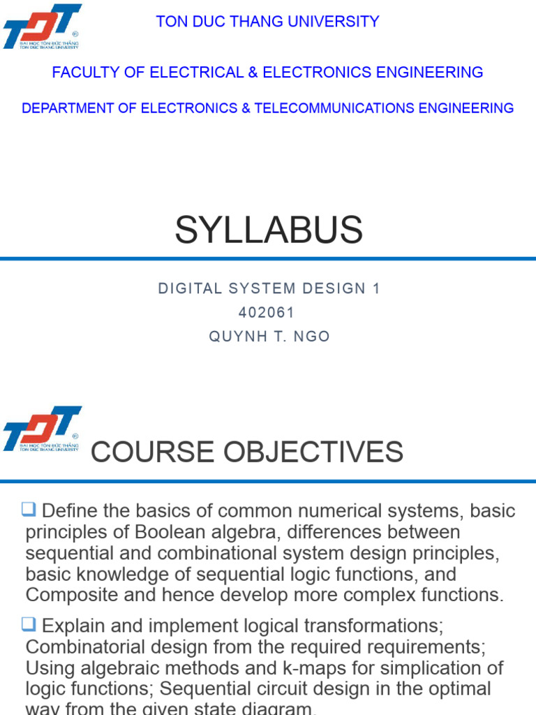 Chap 0 Syllabus | PDF | Logic Gate | Boolean Algebra