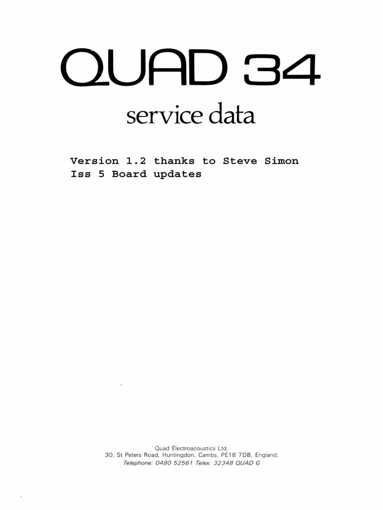 Quad 34 Service Manual V1.2 | PDF