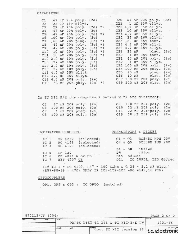 T.C. ELECTRONIC Phaser Schematic TC Xii Page4 | PDF