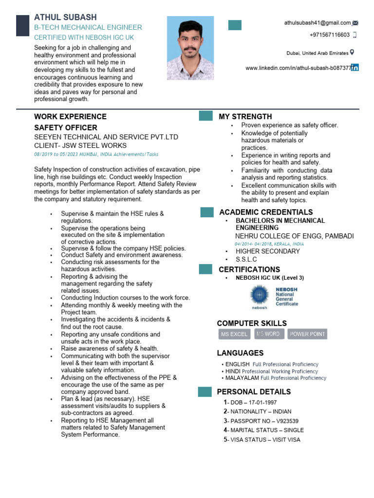 Athul Subash Resume 2023 1 | PDF