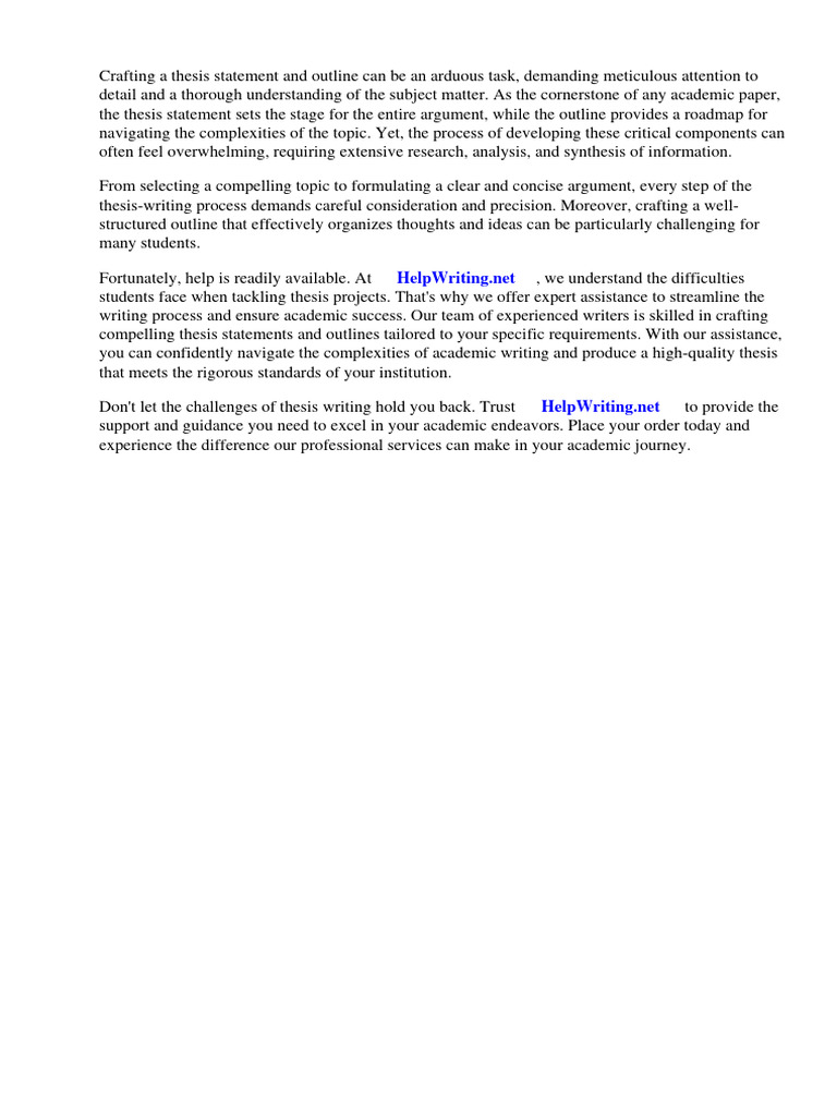 What Does A Thesis Statement and Outline Look Like | PDF | Thesis | Essays