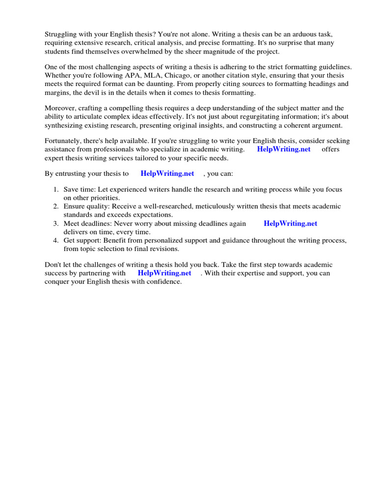 English Thesis Format | Download Free PDF | Thesis | Essays